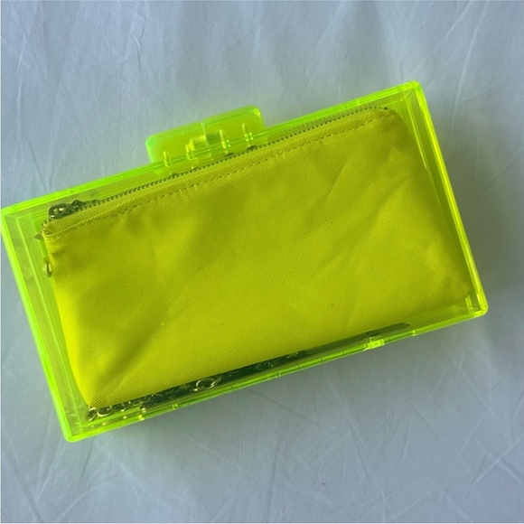 Zara | Bags | Zara Acrylic Neon Green Clutch | Poshmark